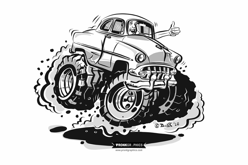 54 Chevy Hotrod CARtoon | Pronk Graphics | Website Design/Development ...